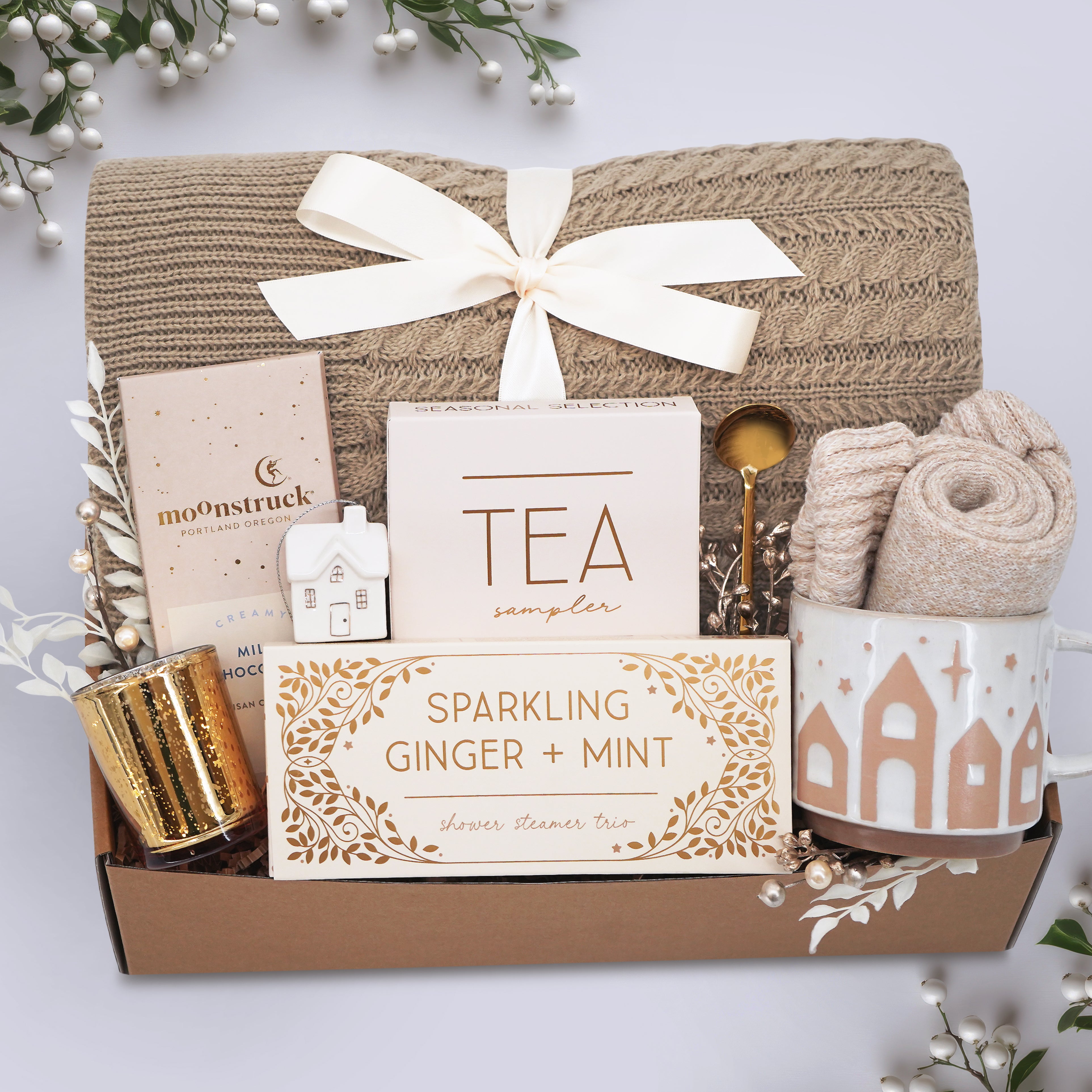 Tan Cable Knit Blanket & Mug Gift Box | Wildflower Pop – WildflowerPop